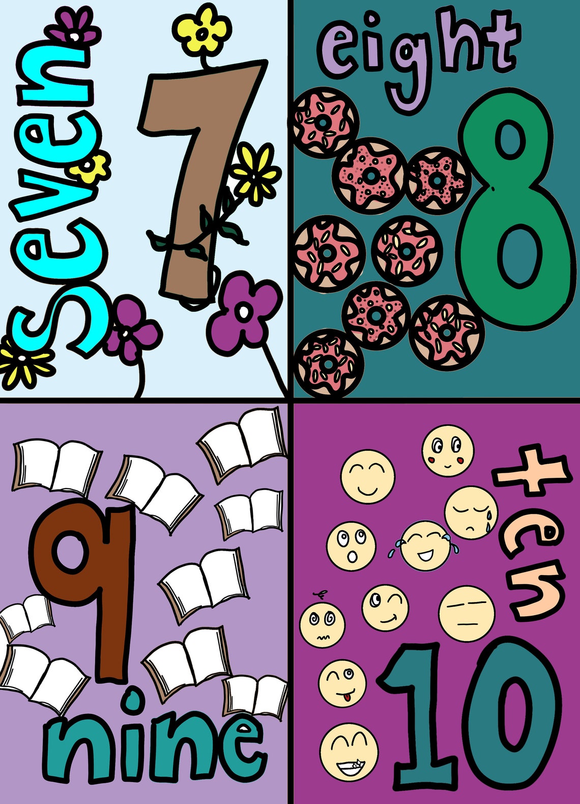 Number Learning 1-10 Coloring Pages Fun for Kids - Etsy