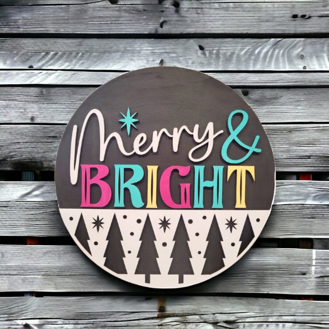 Merry and Bright Welcome Sign / Merry Christmas / Santa's Sleigh ...