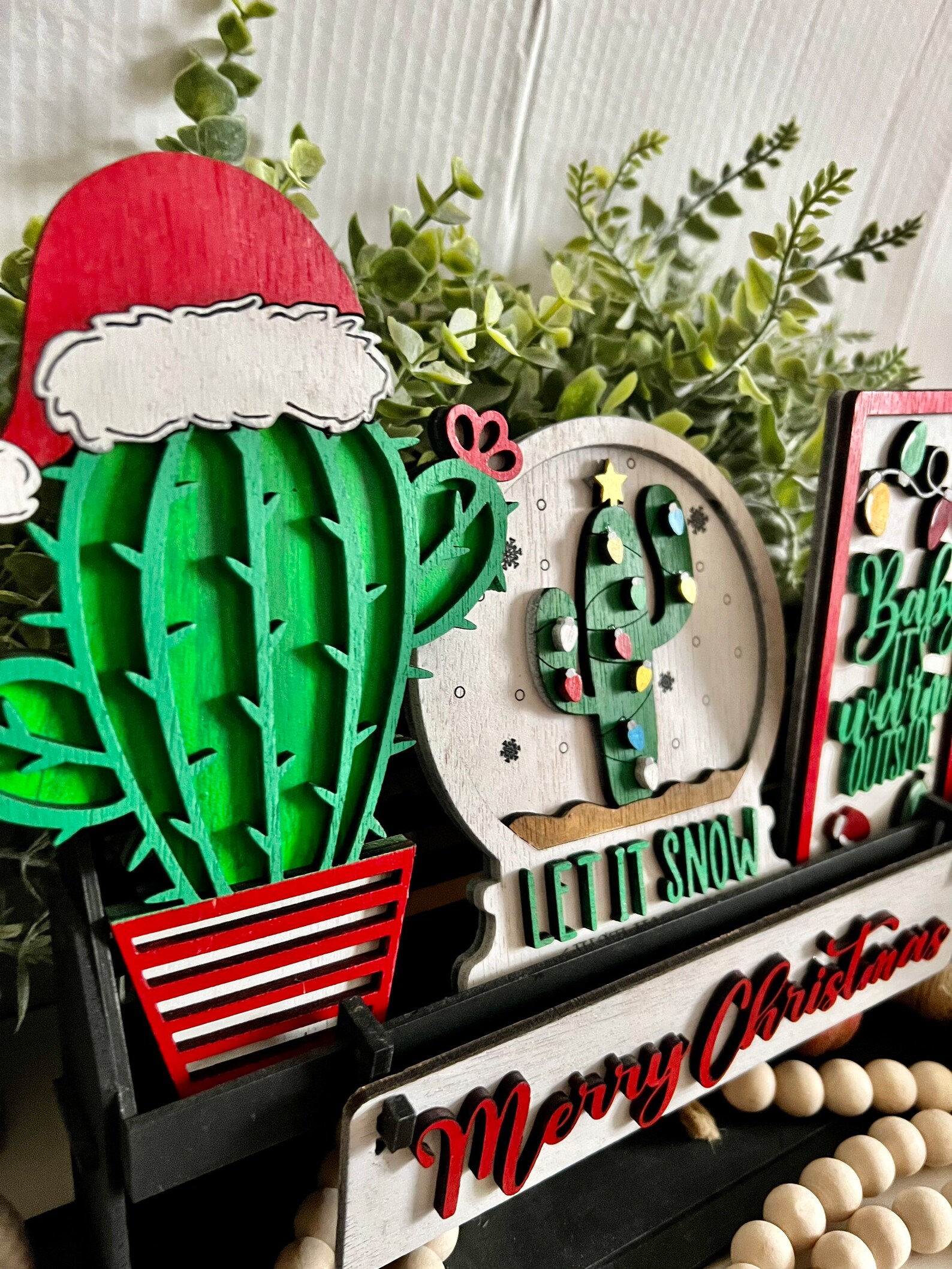 Merry Christmas Interchangeable Wagon Decor / Warm Christmas / - Etsy