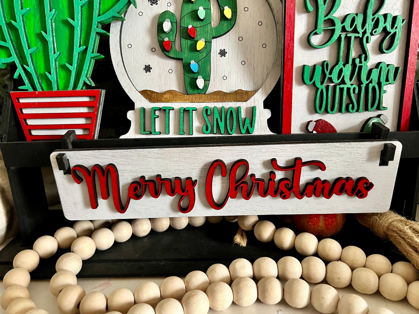 Merry Christmas Interchangeable Wagon Decor / Warm Christmas / - Etsy