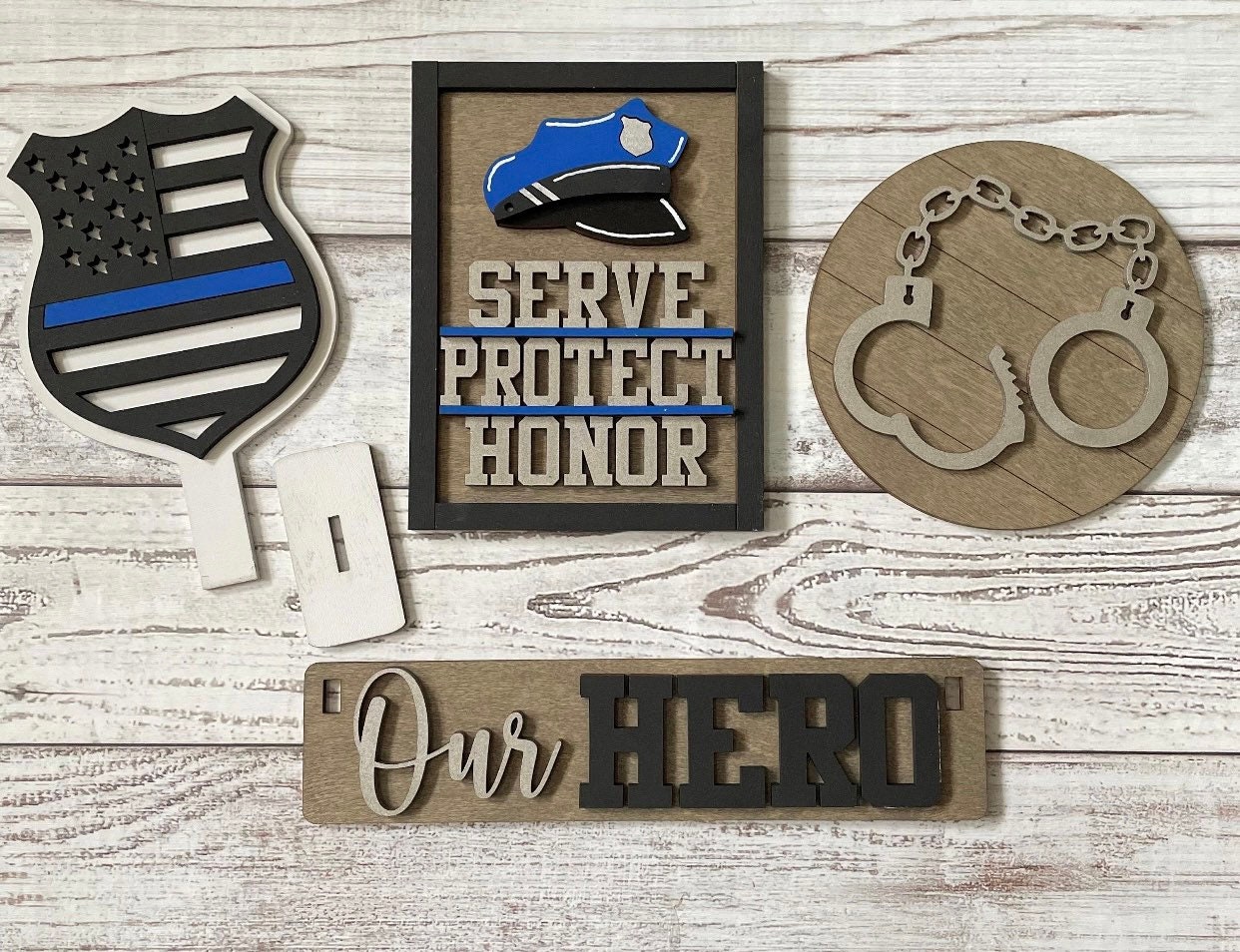 Police First Responder Interchangeable Wagon Decor / Wooden Wagon ...