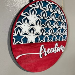 American Freedom Front Door Welcome Sign / Fourth of July / USA America ...