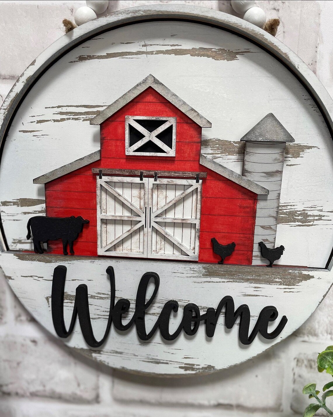 Farm Life Barn / Red Barn / Welcome Front Door Sign / Silos / - Etsy