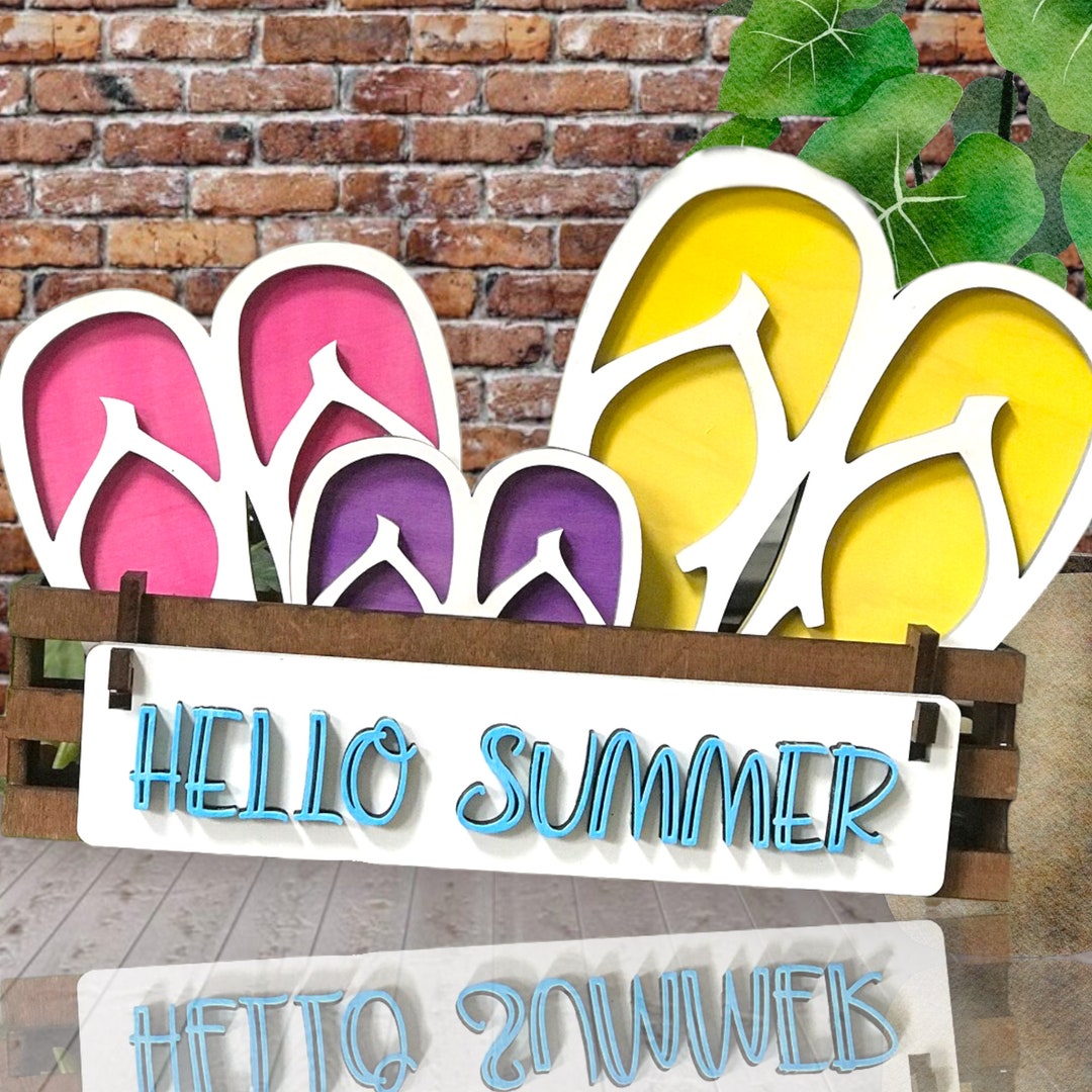 Hello Summer Interchangeable Wagon Decor / Wooden Wagon / Beach / Pool ...