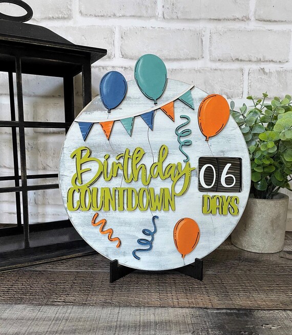Happy Birthday Countdown / Birthday Decor / Balloons / - Etsy
