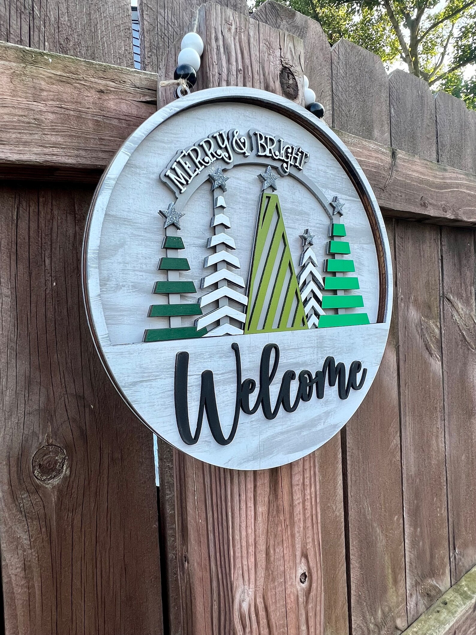 Merry & Bright Welcome Front Door Sign / Merry Christmas/ Christmas ...