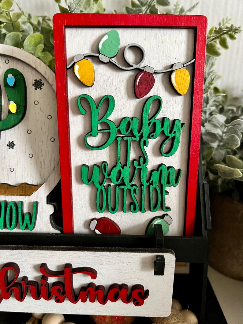 Merry Christmas Interchangeable Wagon Decor / Warm Christmas / - Etsy