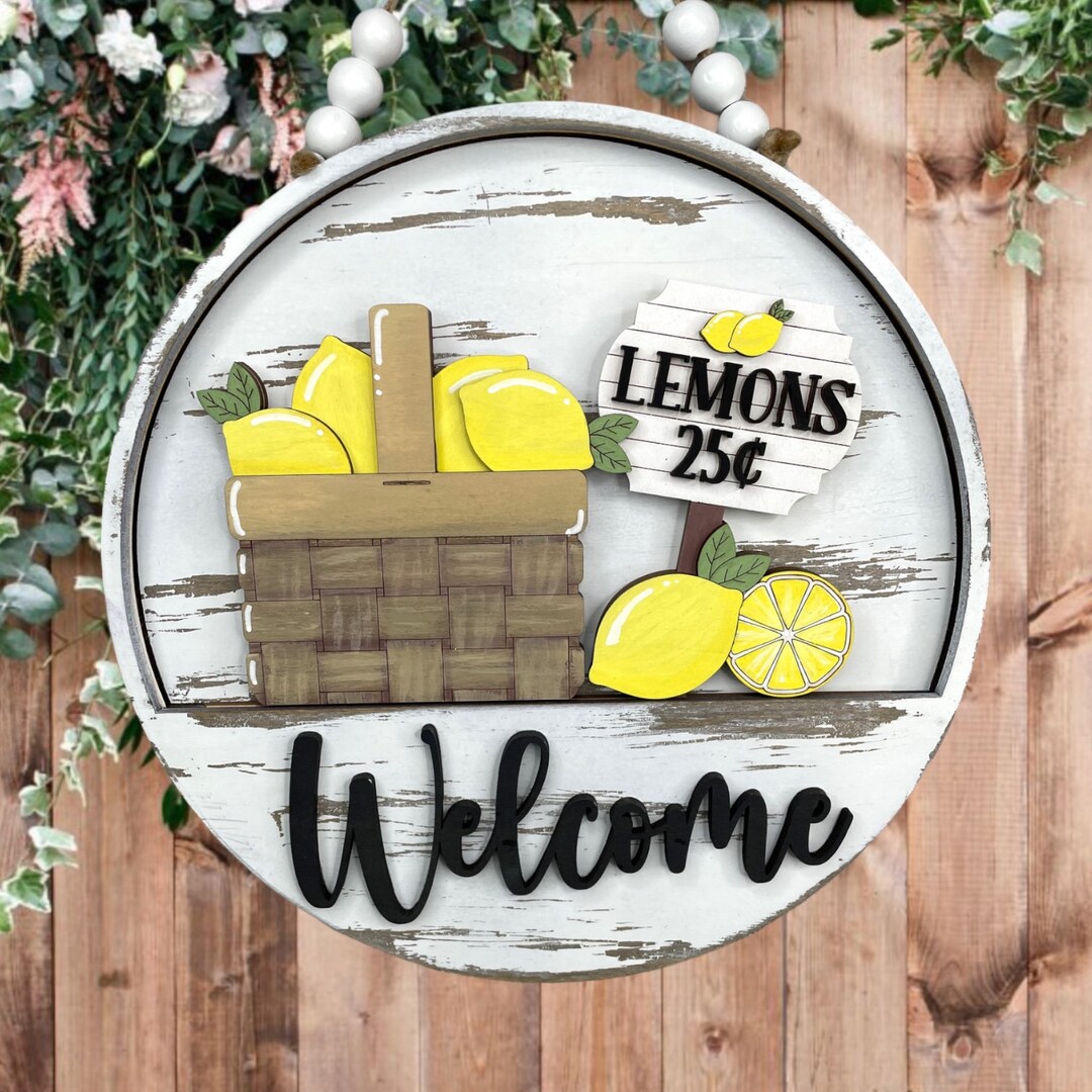 Fresh Squeezed Lemonade Basket / Sweet Summer Time / Welcome Front Door ...
