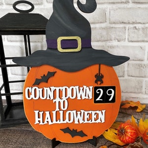 Pumpkin Countdown to Halloween / Witch / Halloween Decor / Spiders ...