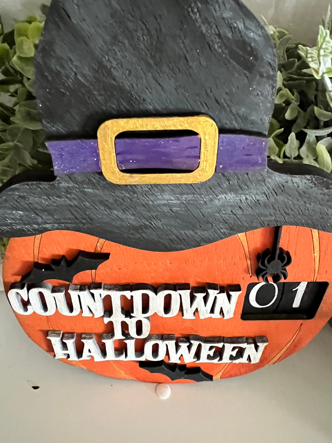Pumpkin Countdown to Halloween / Witch / Halloween Decor / - Etsy