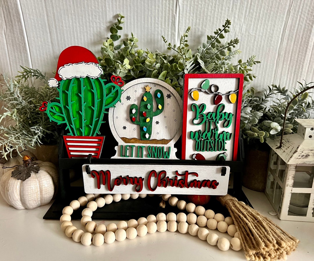 Merry Christmas Interchangeable Wagon Decor / Warm Christmas / Cactus ...