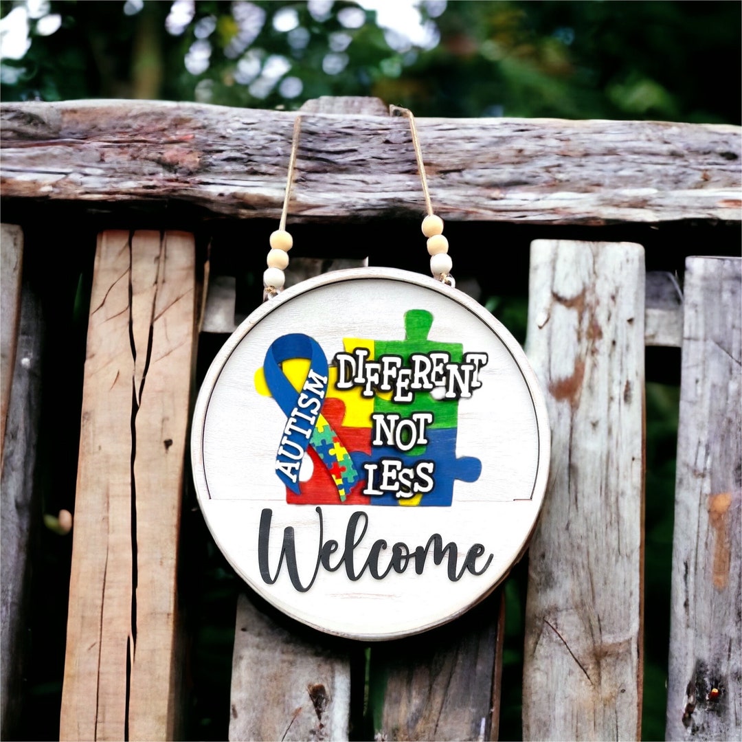 Autism is Awesome / Welcome Front Door Sign / Autism Awareness - Etsy