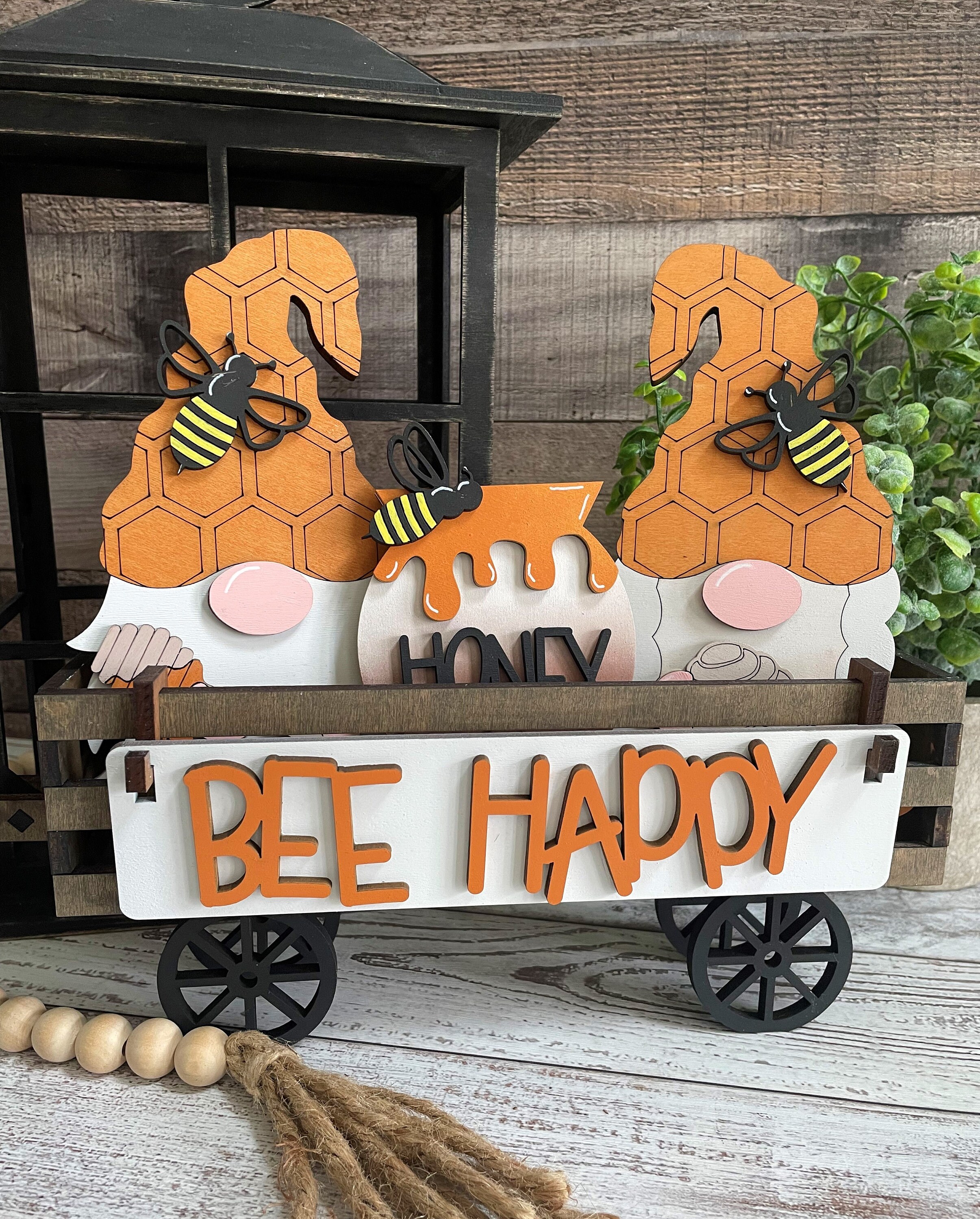 Bee Happy Interchangeable Wagon Decor / Wooden Wagon / Busy - Etsy