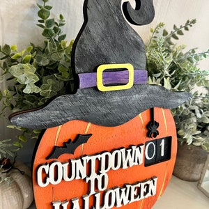 Pumpkin Countdown to Halloween / Witch / Halloween Decor / Spiders ...