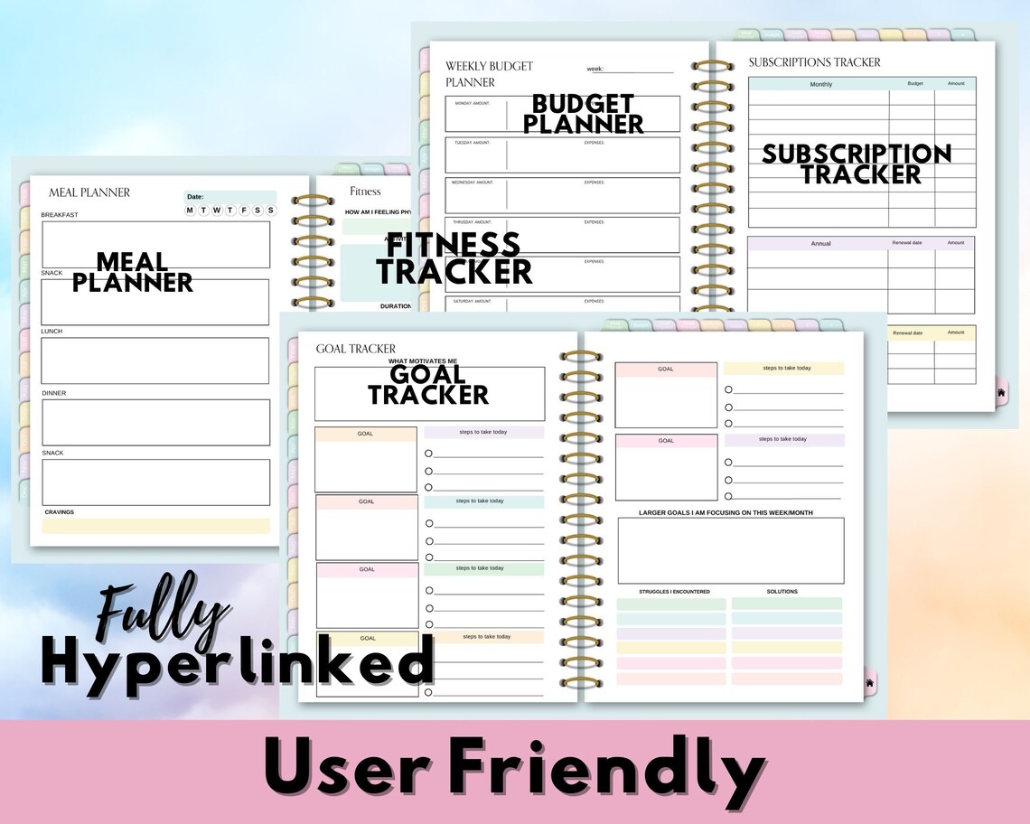 Boho, Kawaii,adhd,undated, Goodnotes, Rainbow, Digital Planner, iPad ...