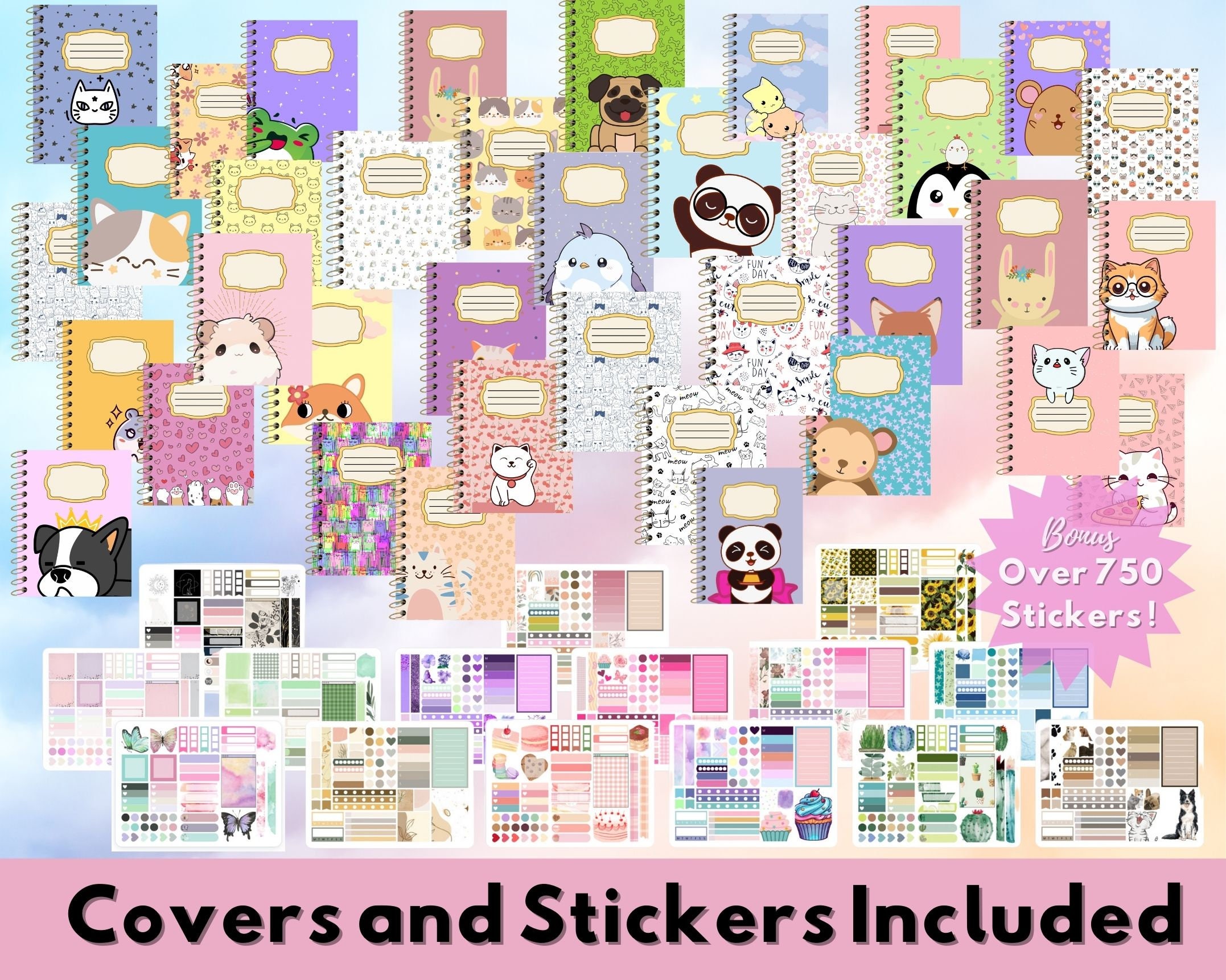 Boho, Kawaii,adhd,undated, Goodnotes, Rainbow, Digital Planner, iPad ...