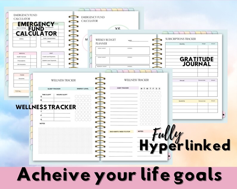 Boho, Kawaii,adhd,undated, Goodnotes, Rainbow, Digital Planner, iPad ...