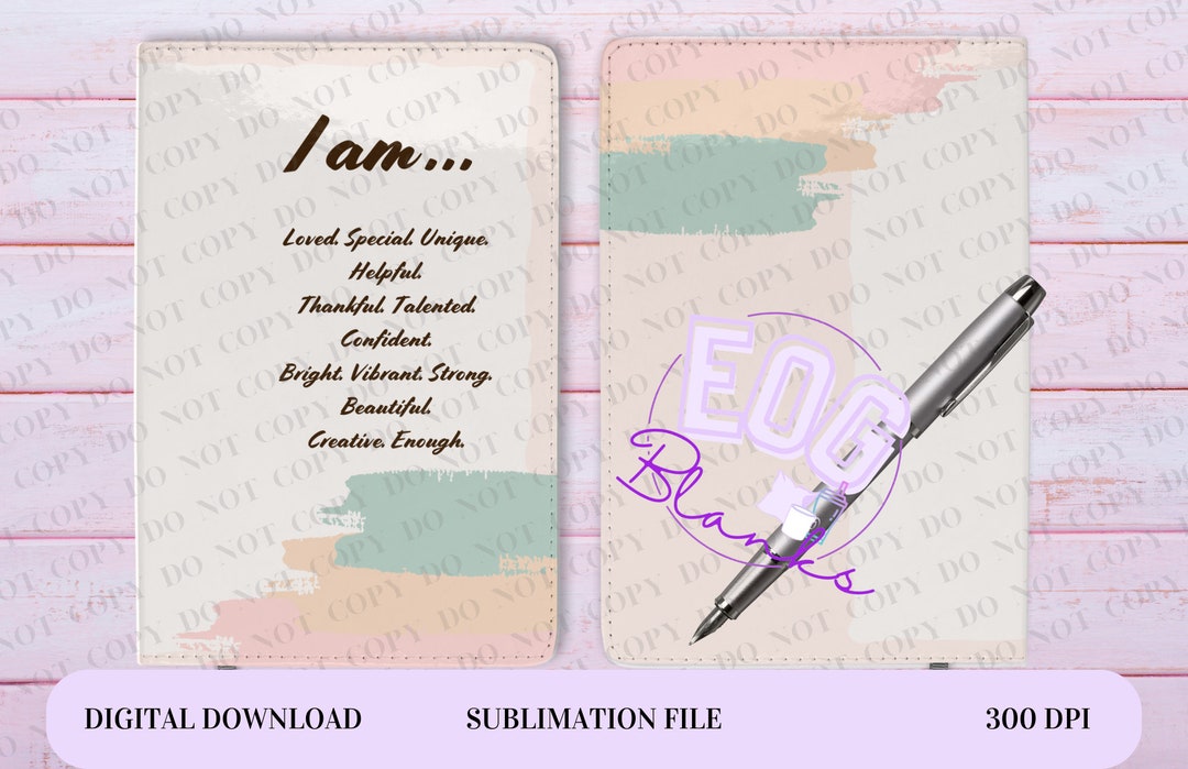 Sublimation Journal Cover PNG Design I Am...enough (words of ...