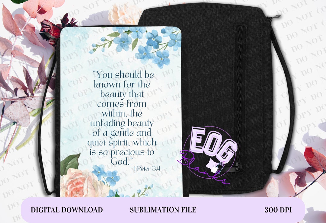 Bible Cover Sublimation PNG Design, Blue Design ...known for the Beauty ...