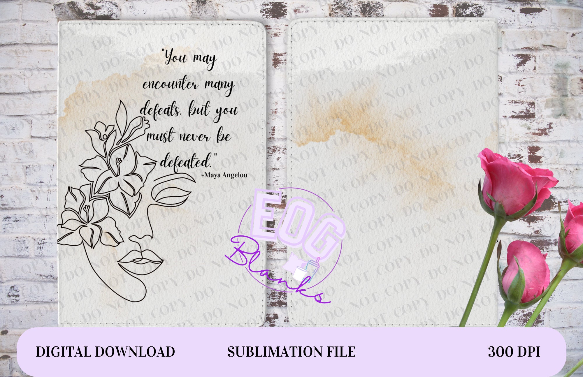 Sublimation Journal Cover PNG Design ...never Be Defeated Quote - Etsy