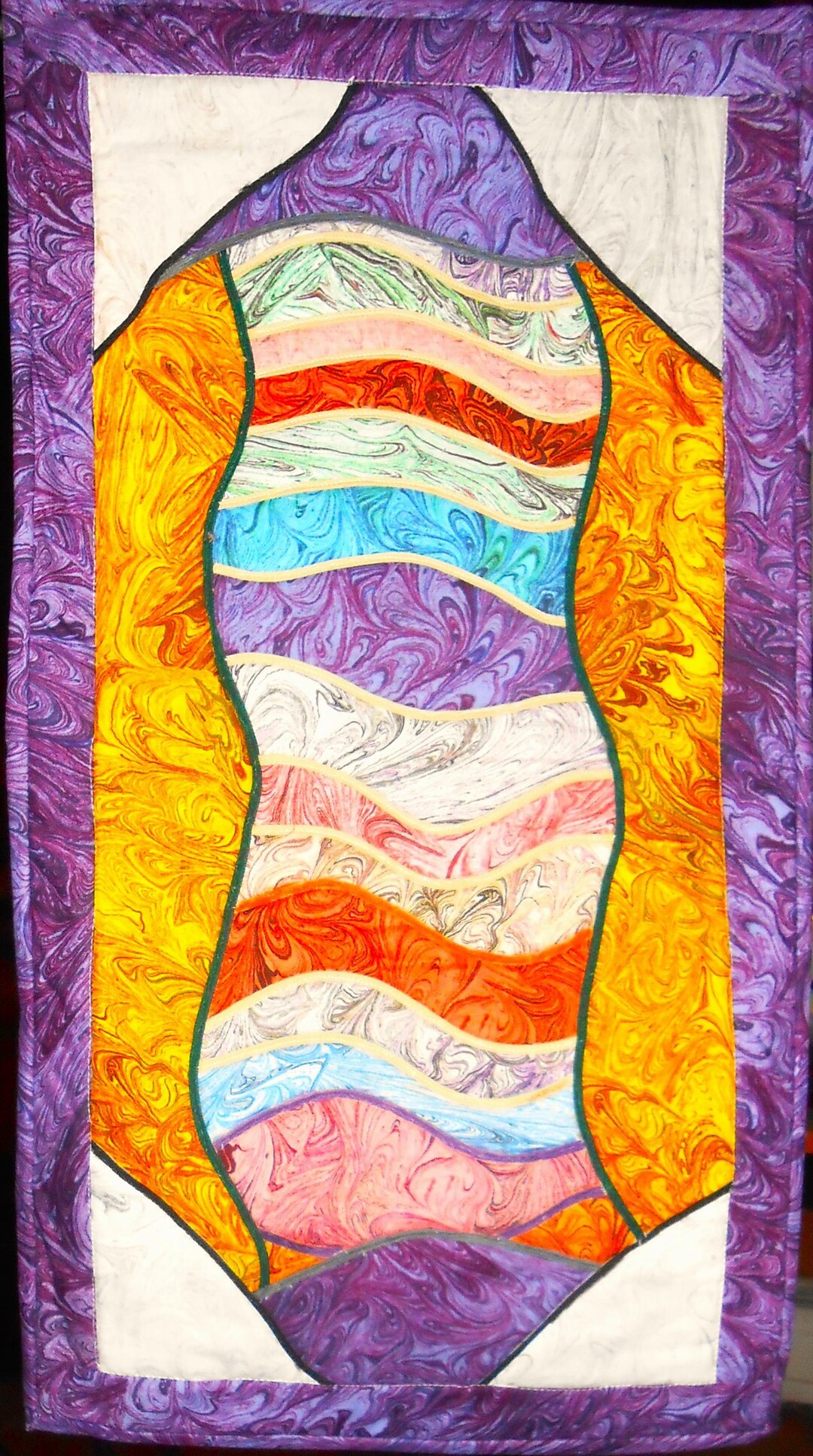 Colorful Curves Quilted Wall Hanging, Made by Brian Bergquist. Using a ...