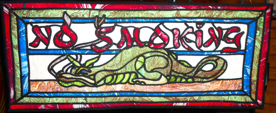 Dragon Stained-glass Quilted Wall Hanging From Paned Expressions ...