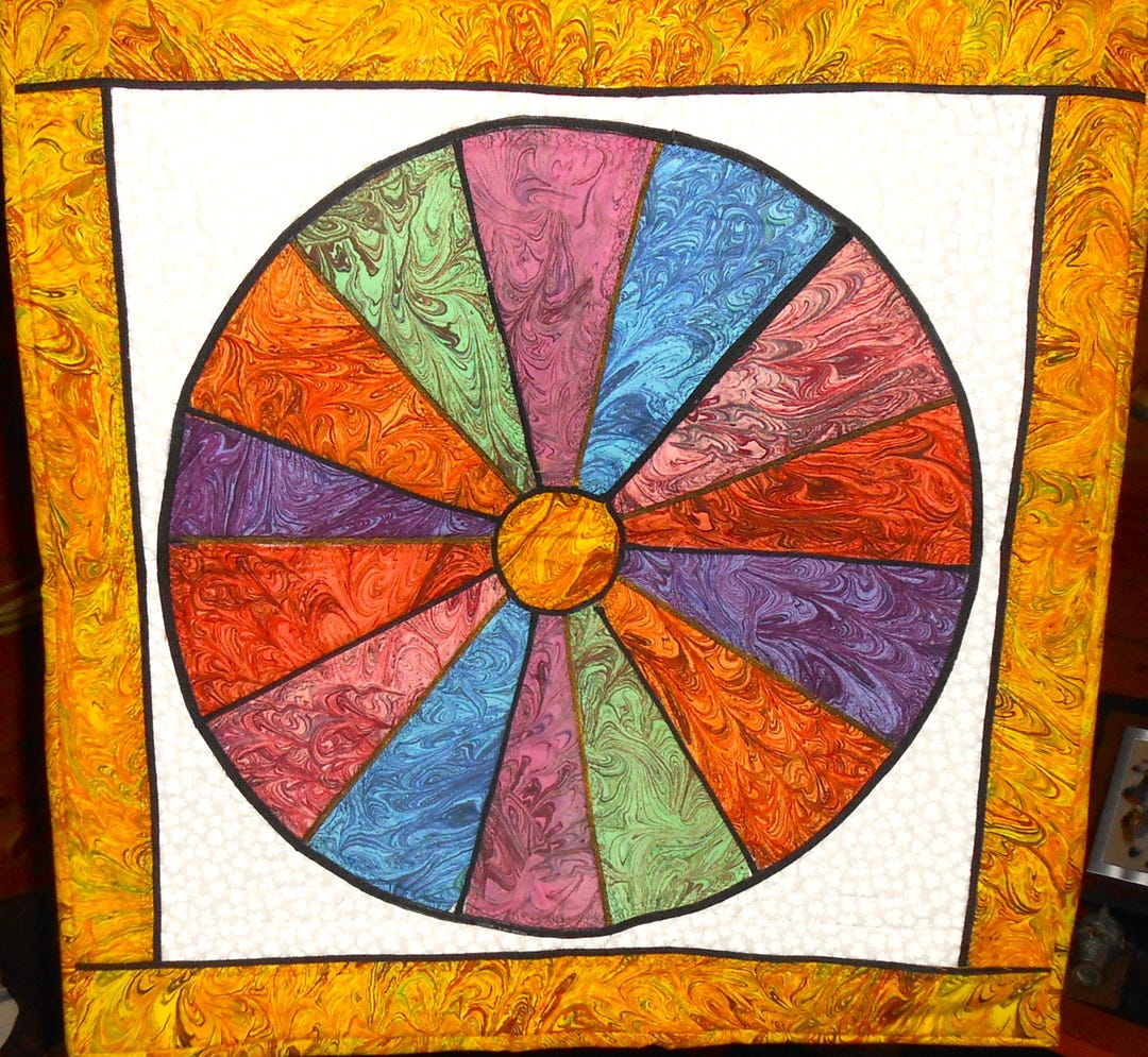 Circle of Color Stained-glass Wall Hanging, 32” X 32” Made by Brian ...