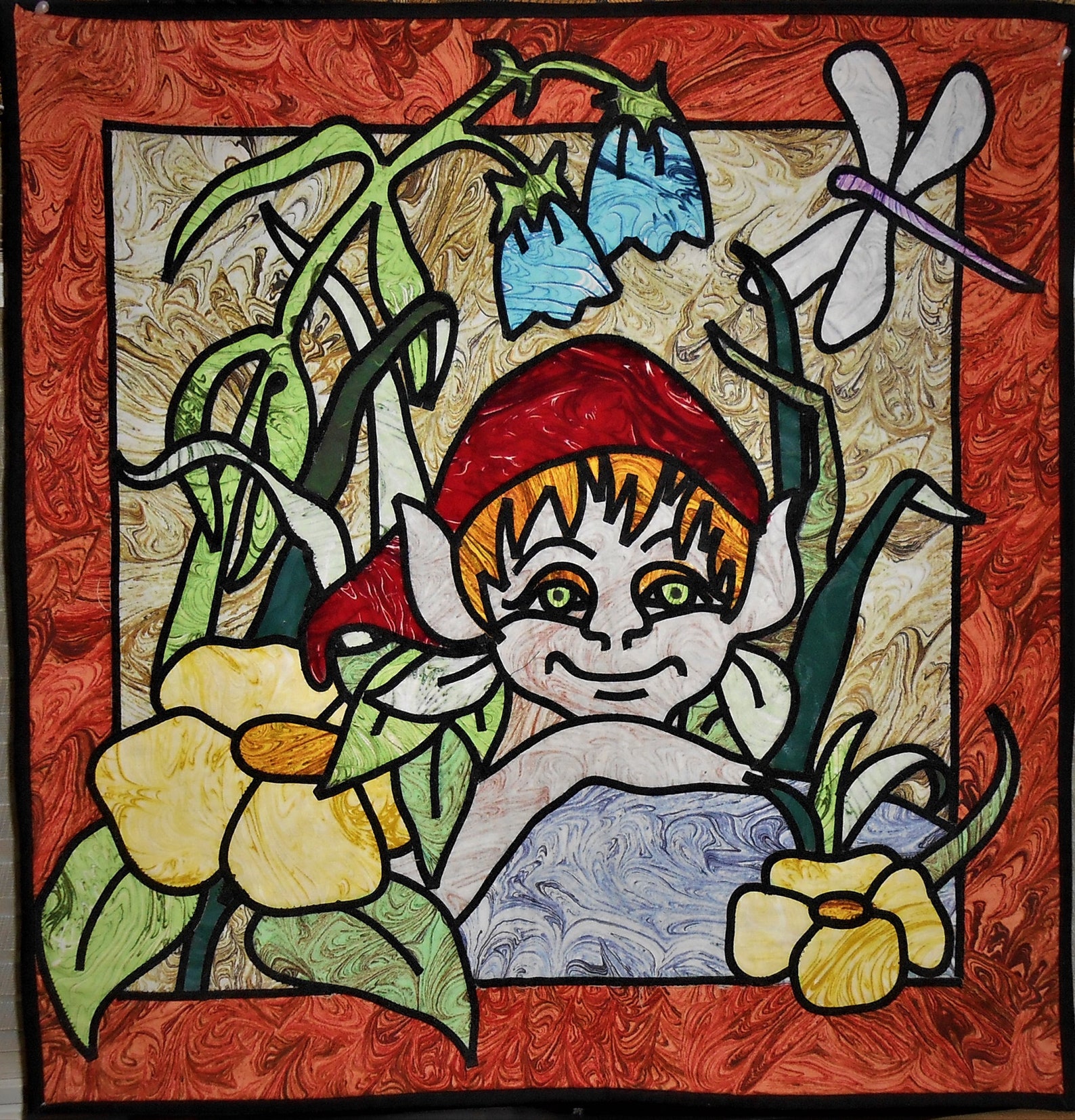 CC-025 Elf & Dragon Stained Glass Wall Hanging by Celtic Crossworks ...