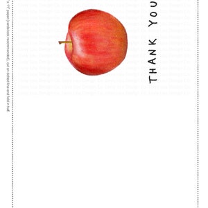 Thank You Teacher Appreciation School Apple Blank Greeting Card ...