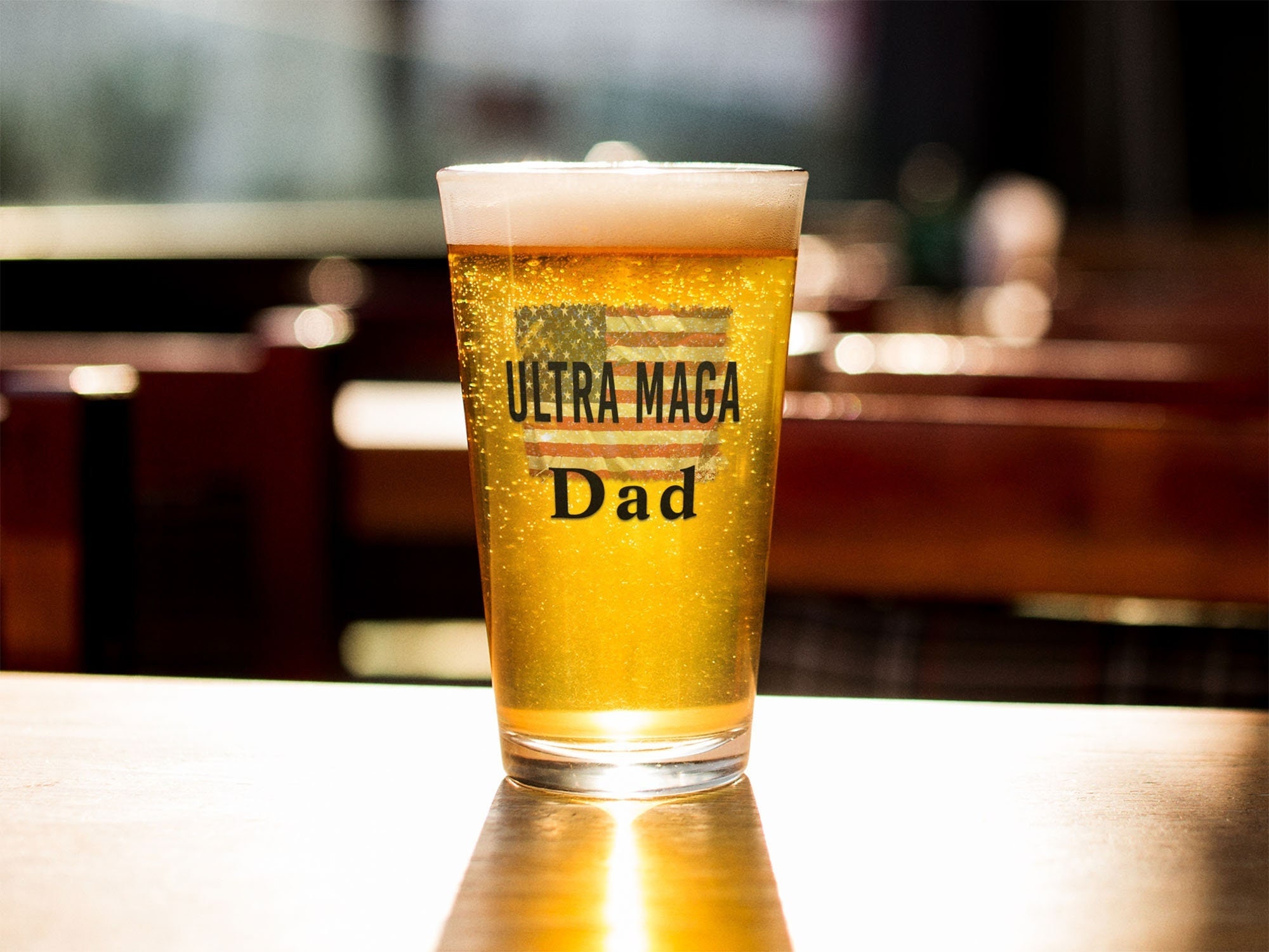 Ultra MAGA Pint Glass for Dad Trump Father's Day - Etsy