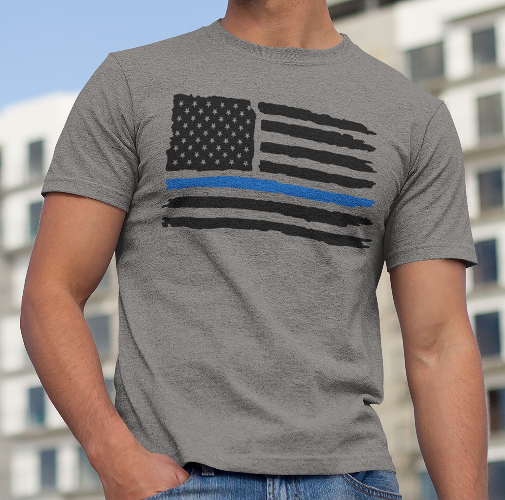 Thin Blue Line Shirt Blue Lives Matter Shirt Back the Blue | Etsy