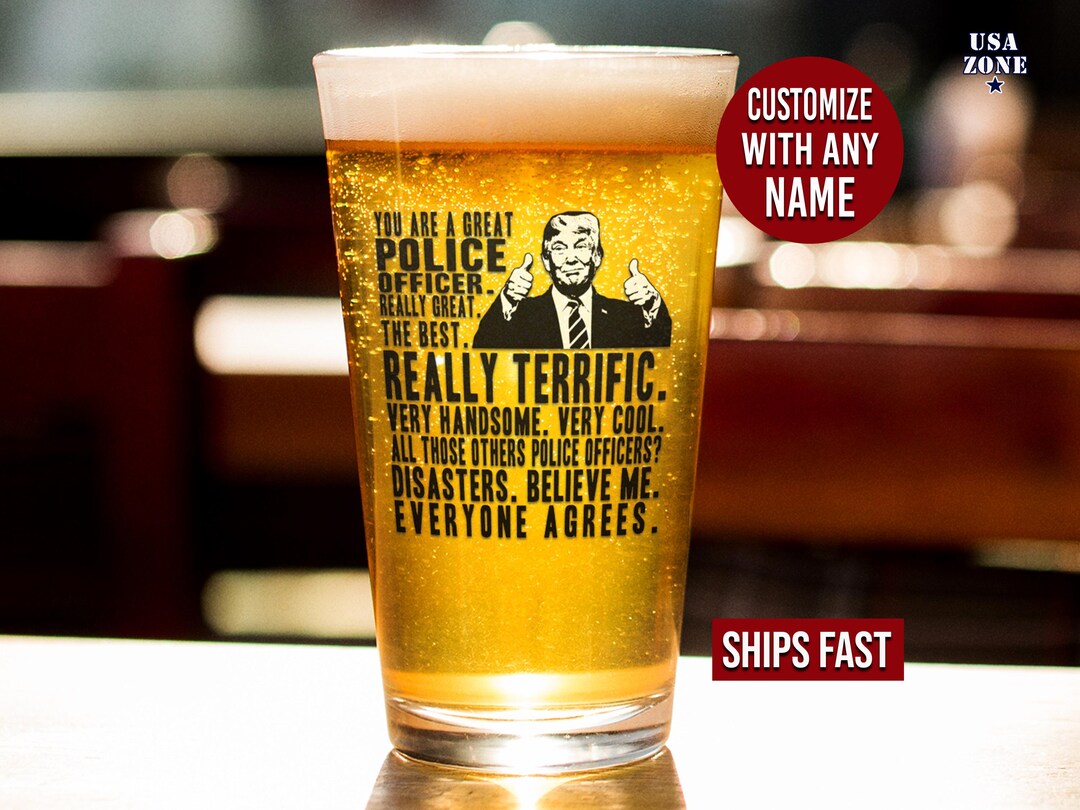 Custom Police Pint Glass, Funny Police Gift, Cop Gift, Police Officer ...