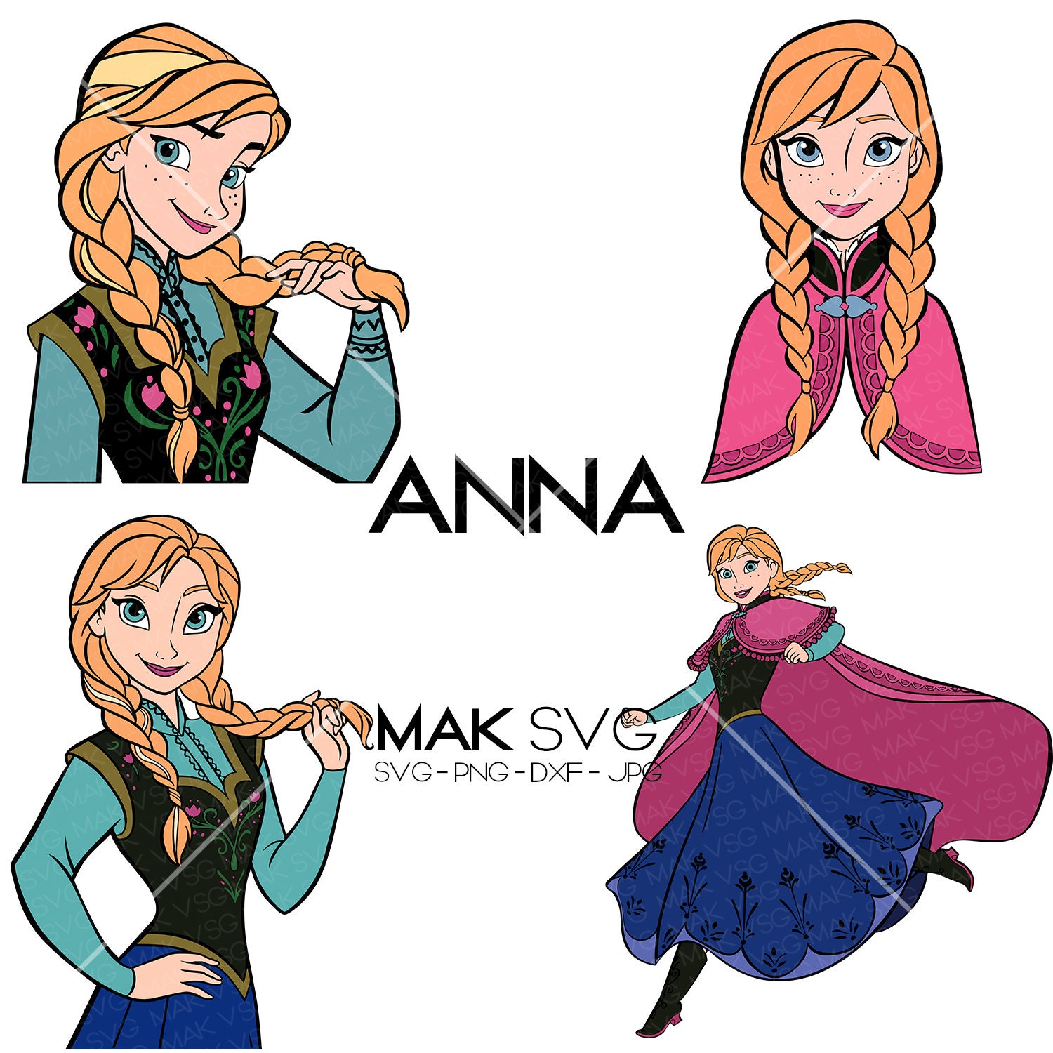 Frozen Svg Bundle Elsa And Anna Svg Dxf Files Elsa Svg Etsy