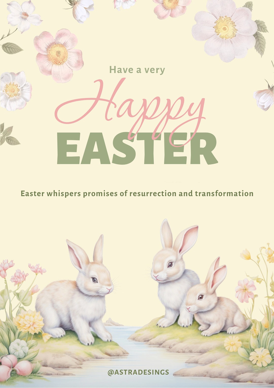 HAPPY EASTER, Wall Art Set, Colorful Spring Art Prints, Easter Danish ...