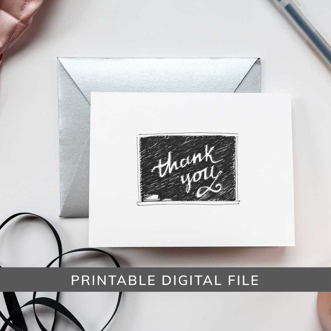 Teacher Appreciation Card, Thank You Teacher, PRINTABLE Card ...