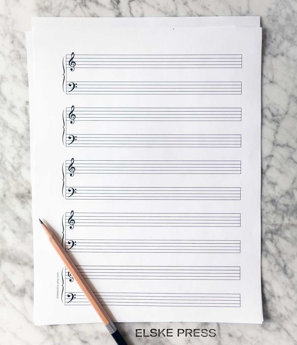 PRINTABLE Personalized Sheet Music, BLANK Sheet Music, Music Bars ...