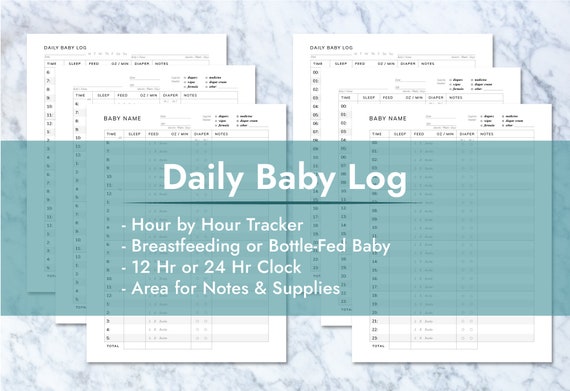 Paper Emergency Contact Newborn Schedule Instant Download Baby Care Kit ...