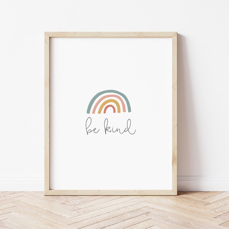 8x10 Be Kind Digital Download - Print - Rainbow - Simple - Etsy