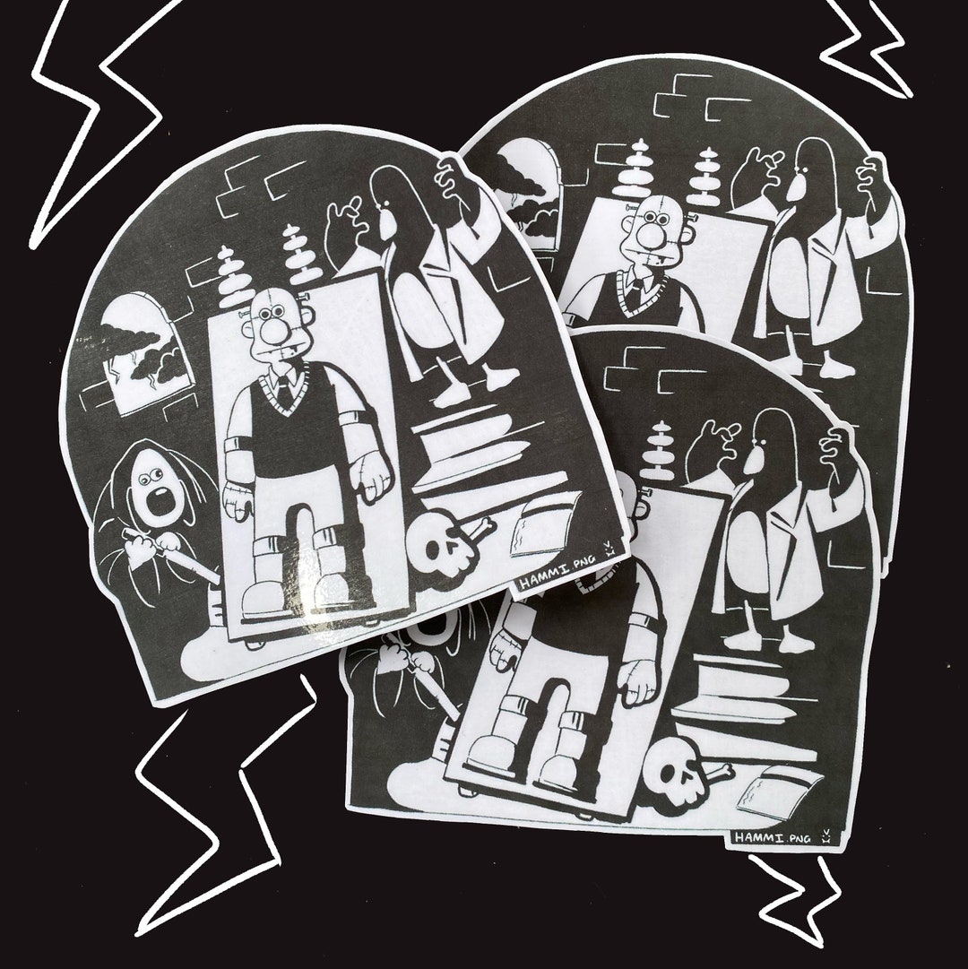 Wallace and Gromit Frankenstein Sticker - Etsy