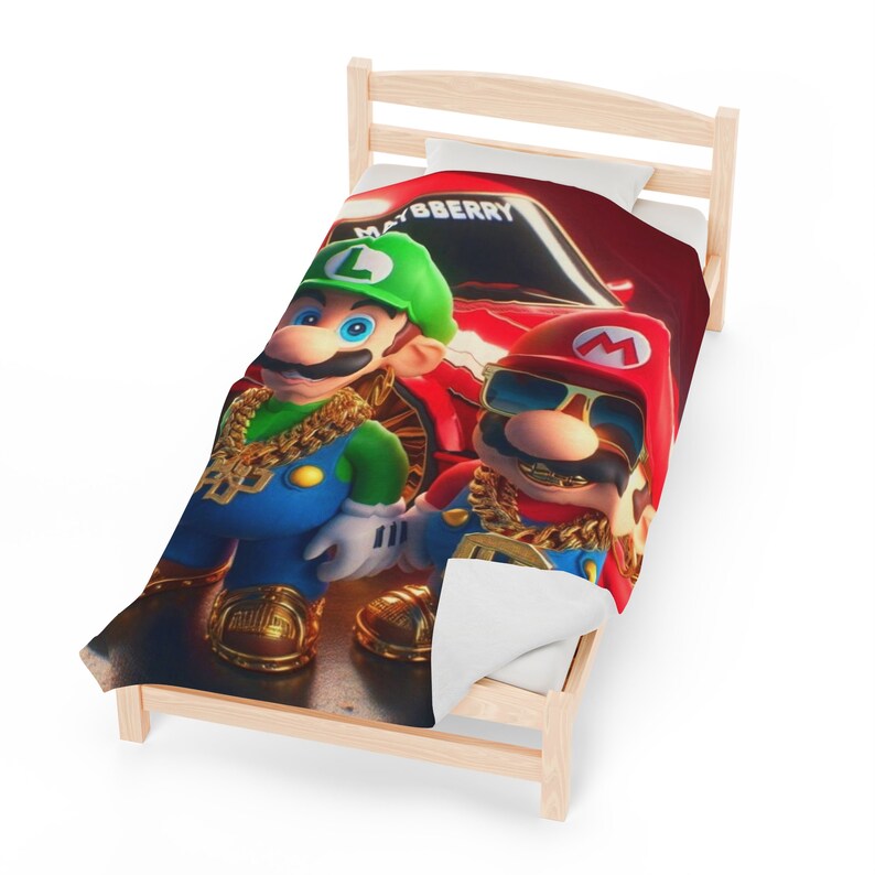 Kids Decorative Blanket, Luigi Plush Blanket for Kids Room, Children's ...