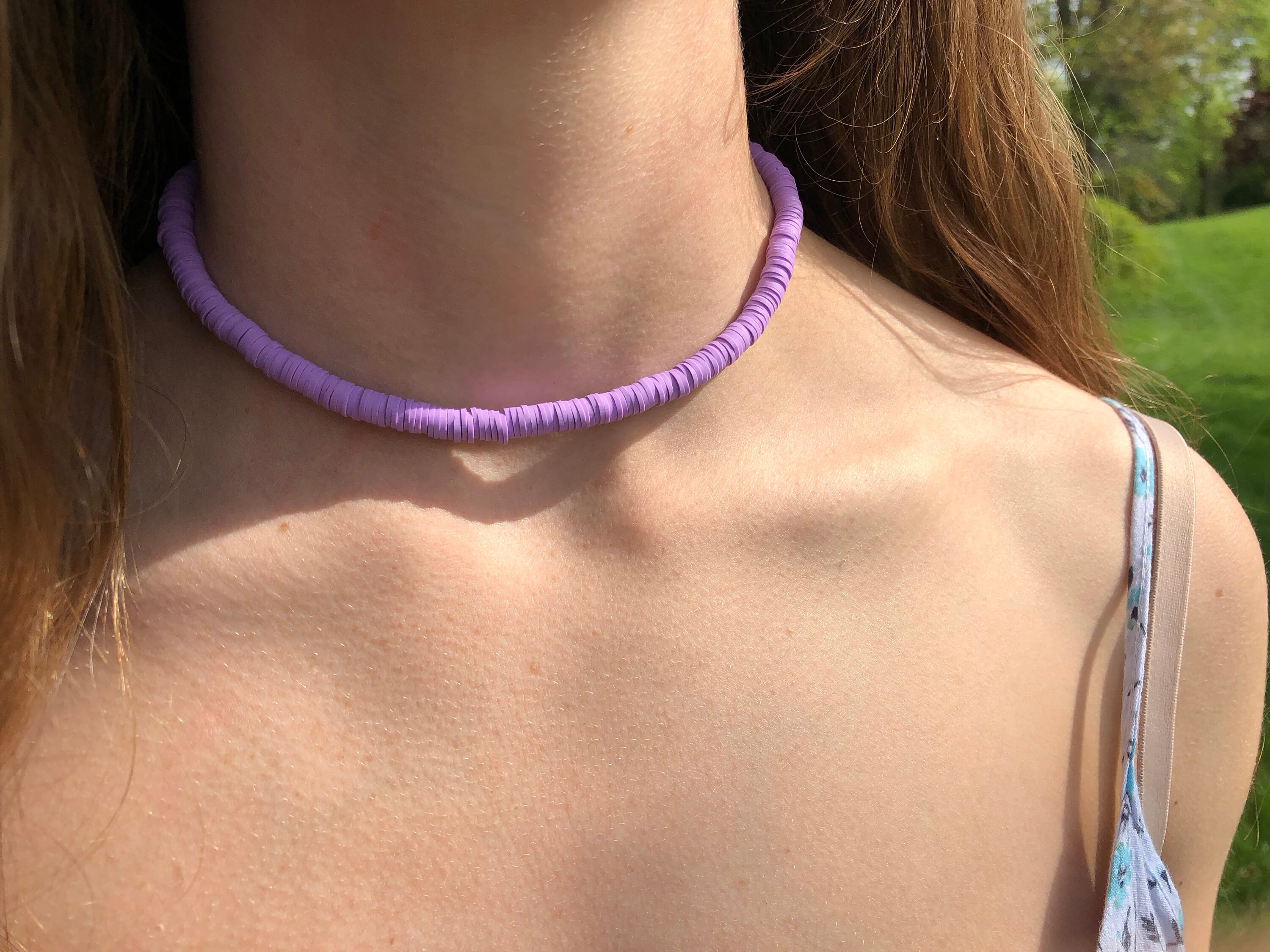 Purple Heishi Choker, Heishi Choker, VSCO Jewelry, 6mm Heishi Beads ...
