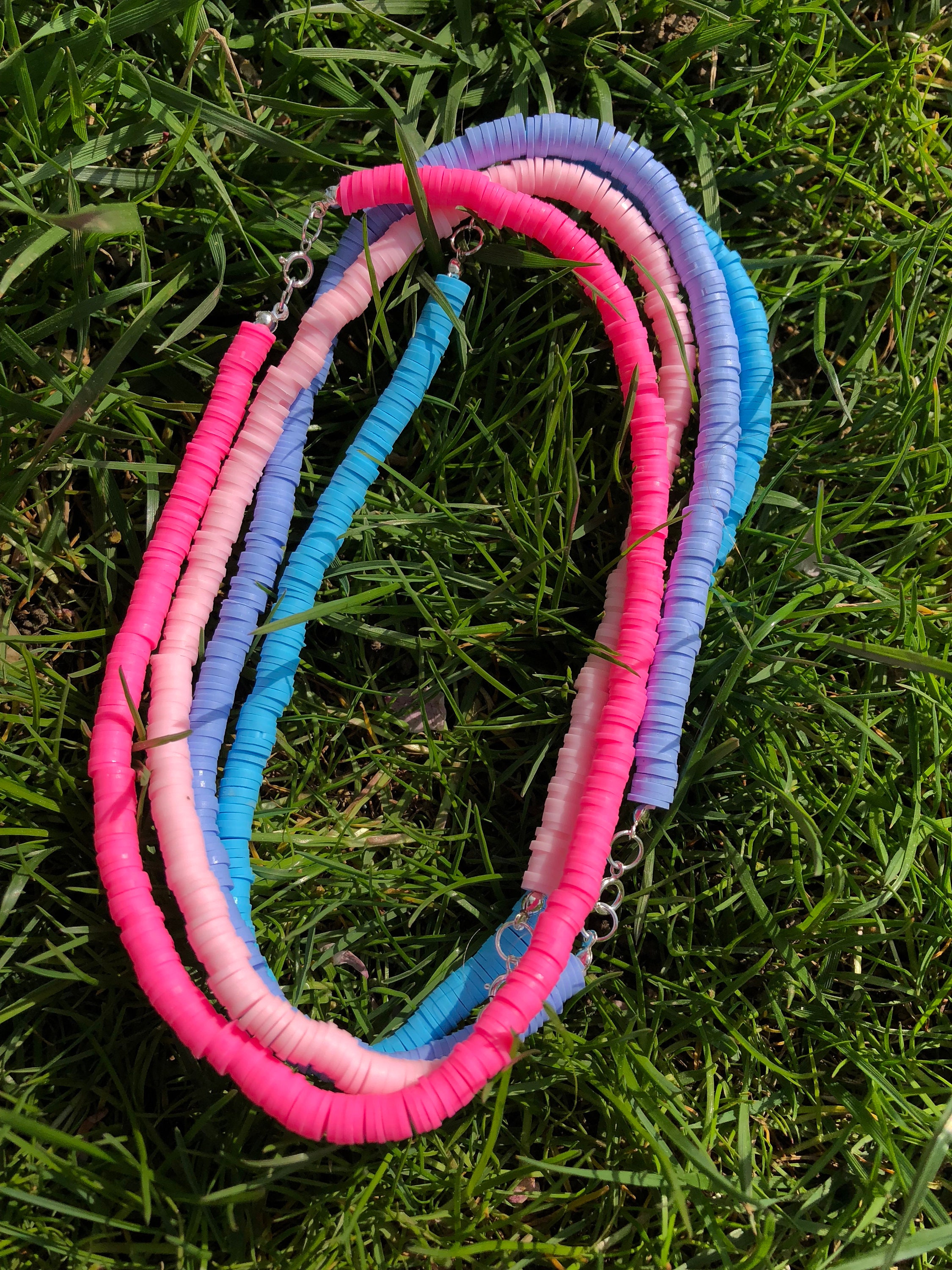 Handmade Heishi Beaded Choker Necklace, Boho Beach Necklace, Surfer ...