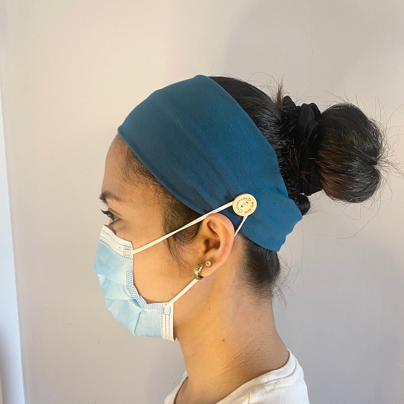 Headband With Buttons for Mask - Etsy