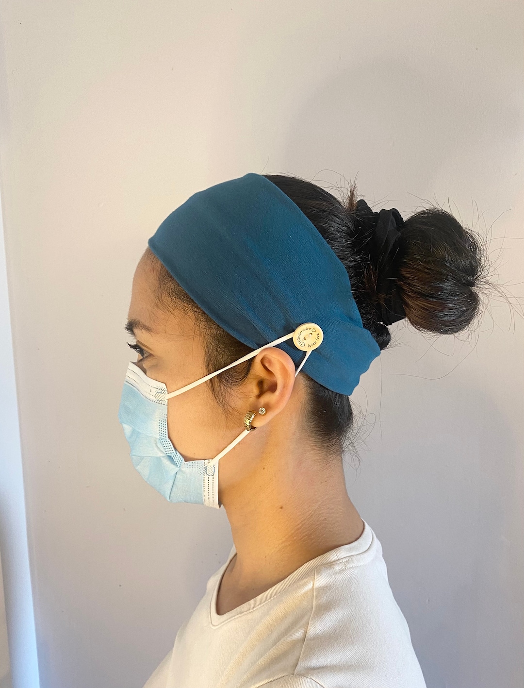 Headband With Buttons for Mask / Cotton Headband / Ear Saver Headband ...