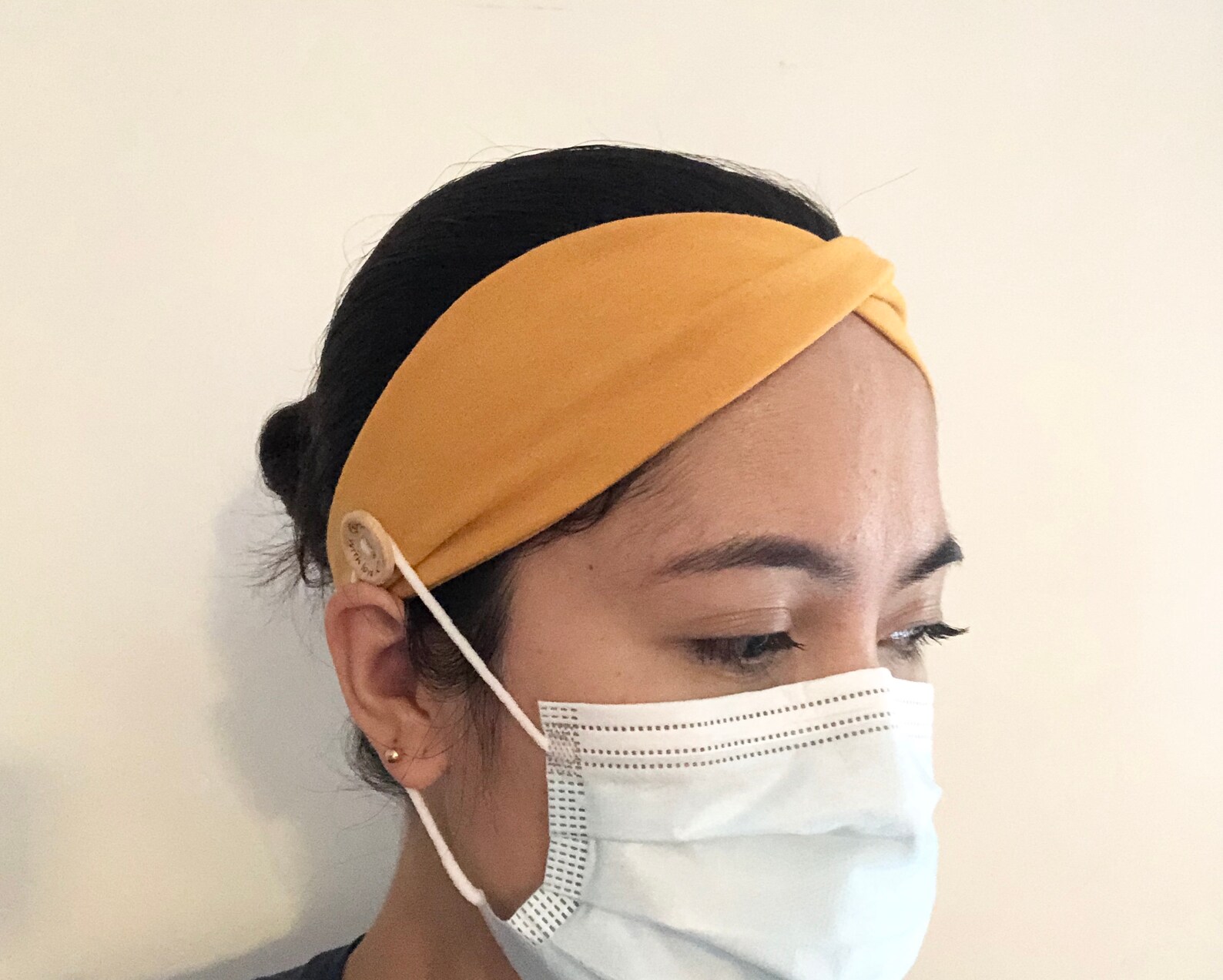 Headband with buttons for Mask / Cotton Headband / Ear | Etsy