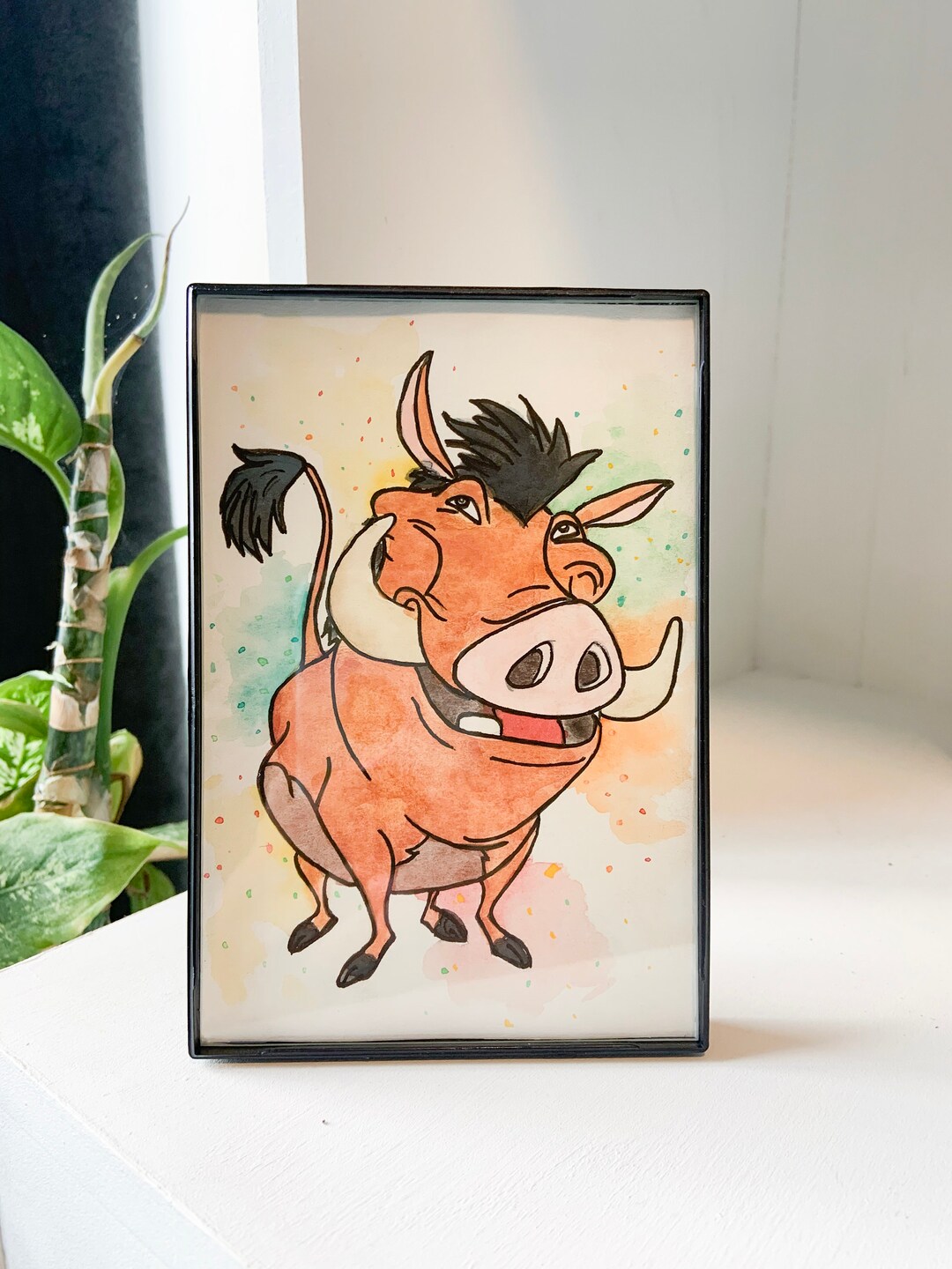 Watercolour Line Art Disney *pumba the Lion King* Painting - Etsy