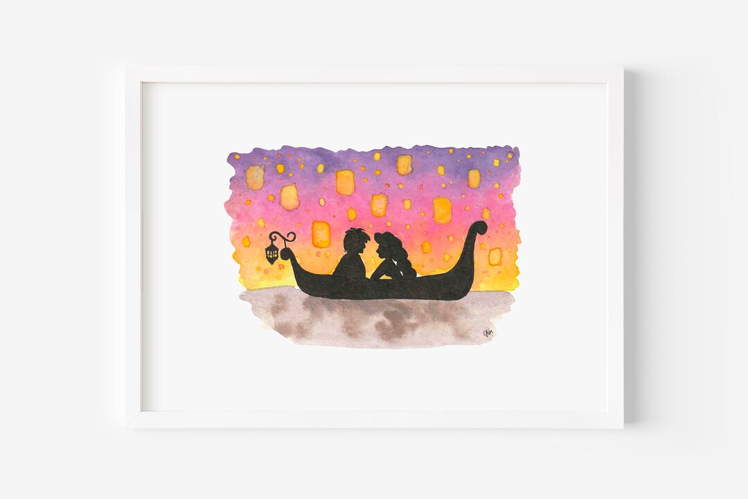 PRINTABLE DIGITAL Watercolour Art watercolour Line Art Rapunzel and ...