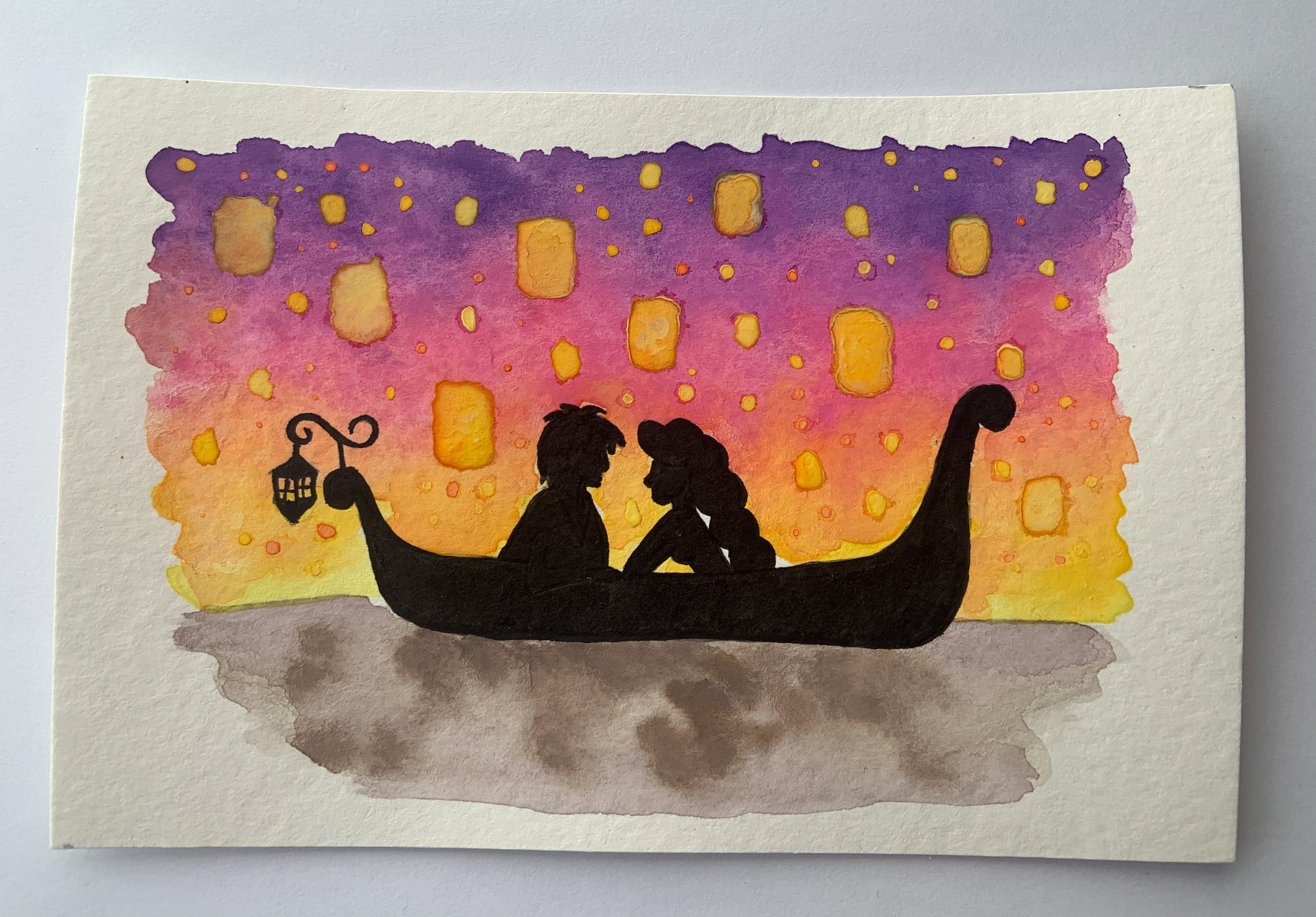 Minimalist Watercolour Disney Wall Art rapunzel and Flynn | Etsy Canada