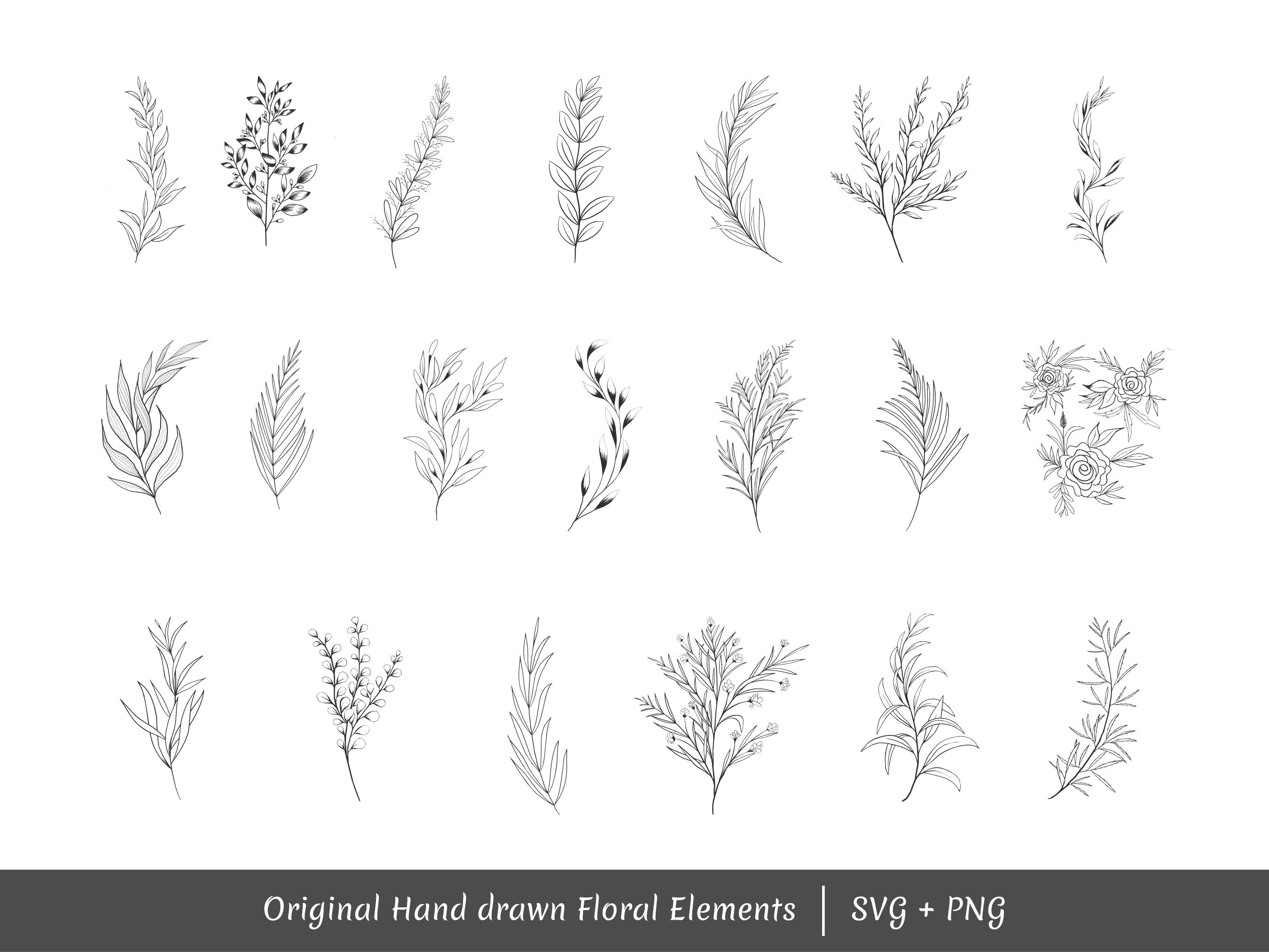 72 Floral Svg Elements Set Bundle Perfect for Design Craft, SVG and PNG ...