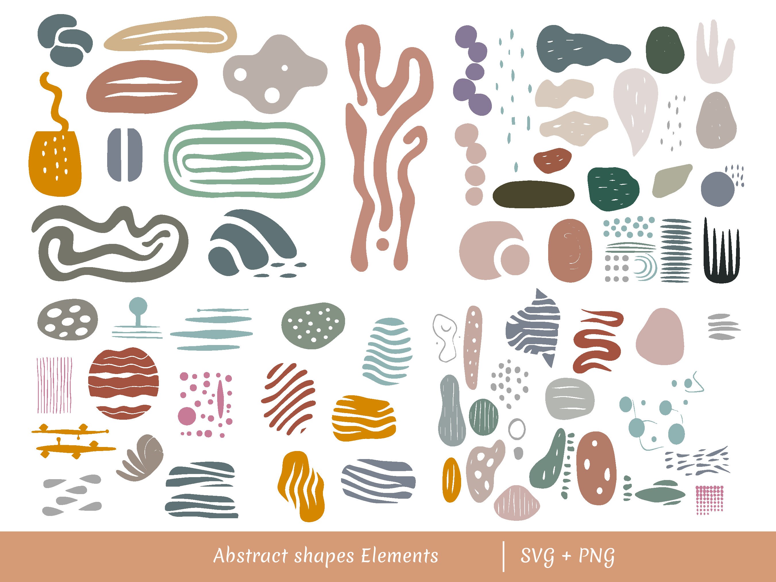 Abstract Shapes Svg Elements Abstract Boho Abstract SVG and - Etsy